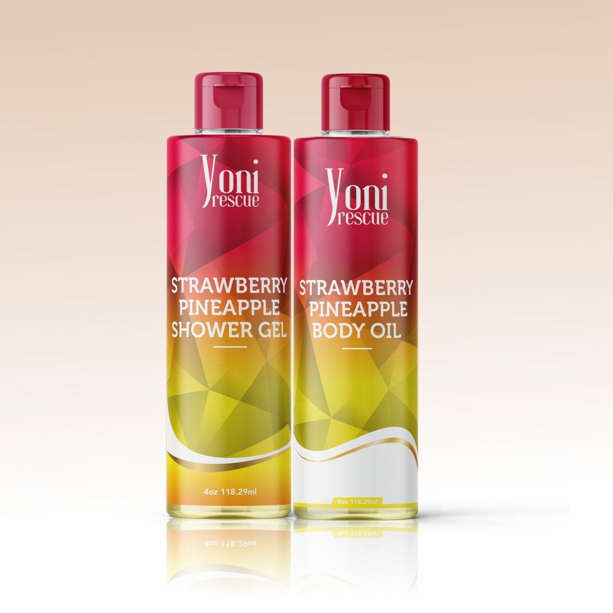 Strawberry Pineapple Twin Pack - Shower Gel + Body Oil Bundle - Yoni Rescue